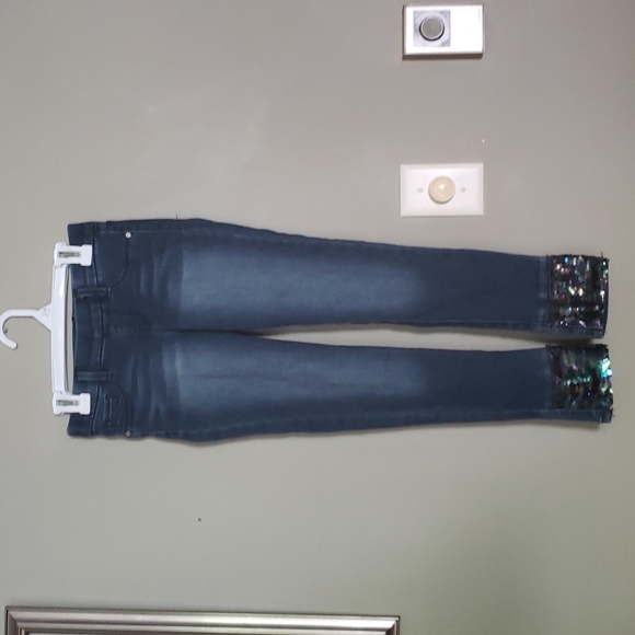 Squeeze | Bottoms | Squeeze Pull On Sequins Denim Blue Jeans 8 | Poshmark